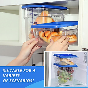 Yungyan 8 Pcs Restaurant Food Storage Containers with Lids Set 2Qt and 4Qt Commercial Restaurant Square Storage Containers Clear Food Cereal Container for Kitchen Freezer and Dishwasher Safe