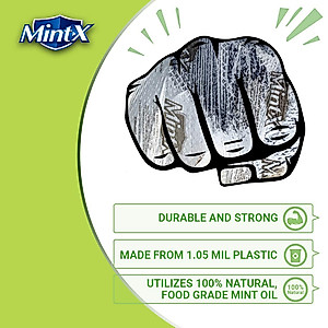 Mint-X Rodent Repellent Outdoor Home and Industrial Trash Bags with Drawstring & Mint-Flex Technology; 33 Gallon, 90 Count, Black