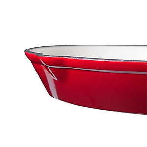 Eternal Living Enameled Cast Iron 10" Skillet Fry Pan Red