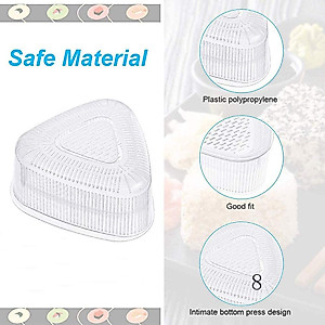 JINYONGXING Triangle Sushi Mold Onigiri Maker Bento Press Mold Diy Tool Triangle Rice Ball Sushi Make MoldKitchen Accessories(6 Pcs)