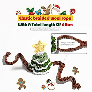 NVTED Pet Costume for Christmas, Cat Santa Hat with Scarf Red Green Collar Puppy Bib Xmas Pet Costume Accessories for Cat Small Medium Dogs