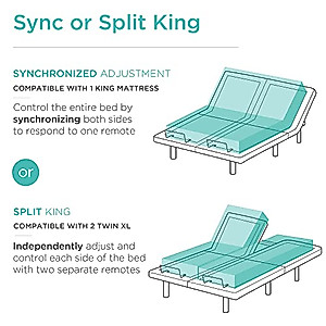 Best Choice Products Ergonomic Split King Size Adjustable Bed, Zero Gravity Base for Stress Management w/Head and Foot Incline, Wireless Remote Control, Massage, Under-Bed Nightlight, USB Ports