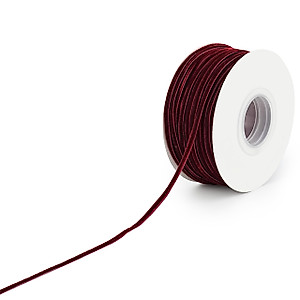 MAYREEL 1/8 Inch Burgundy Velvet Ribbon Thin Maroon Vintage Ribbon for Wedding Invitations Crafts Gift Wrapping Party Favor Boxes 50 Yards