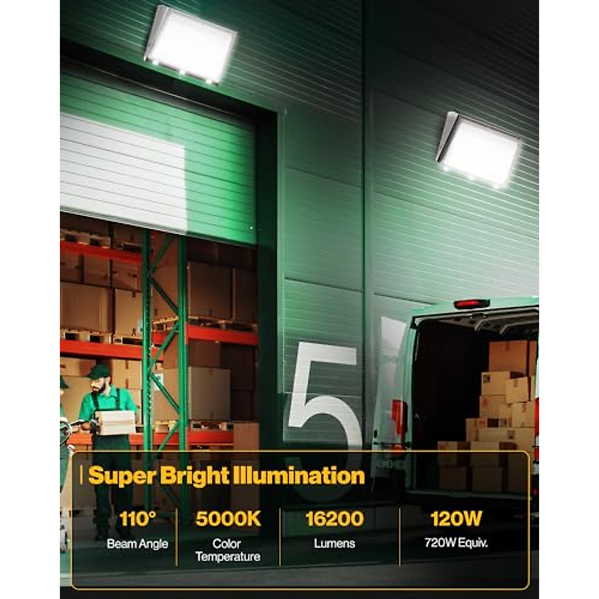 Sunco 120W LED Wall Pack Outdoor Dusk to Dawn Photocell Sensor Industrial Dimmable Waterproof Commercial Grade Security Warehouse Parking Lot, 5000K Daylight, 16200 Lumen, AC120-277V