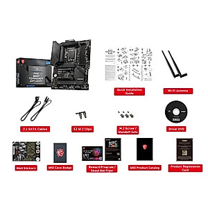 MSI MAG B660 Tomahawk WiFi DDR4 Gaming Motherboard (ATX, 12th Gen Intel Core, LGA 1700 Socket, DDR4, PCIe 4, 2.5G LAN, M.2 Slots, Wi-Fi 6)