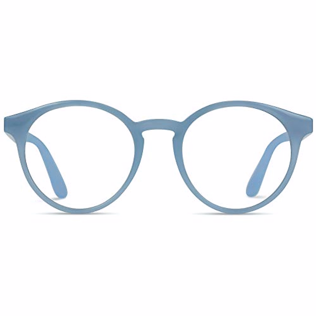 WearMe Pro Retro Round Blue Light Blocking Glasses - UV & Bluelight Blocker for Women - Anti Glare, Trendy Non Prescription for Reading (Grey Frame)