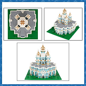 Geniteen Micro Mini Blocks Smolny Cathedral Model Building Blocks Set Architecture Model Mini Building Blocks Gifts for Adult
