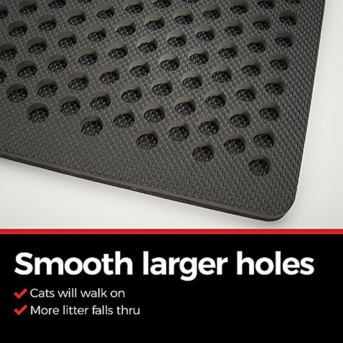 iPrimio Jumbo Cat Kitty Litter Box Trapper Mat 29x27 inches Mat Rug Traps and Catches Litter Through Large Holes, Multi-Layer Bottom Repels Urine, Perfect for Messy Cats