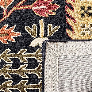 SAFAVIEH Aspen Collection 5' x 8' Black / Red APN522Z Handmade Boho Wool Area Rug