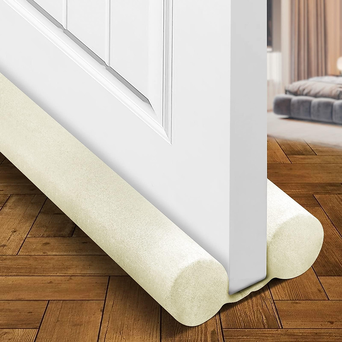 Holikme Door Draft Stopper Weather Stripping Noise Blocker Window Breeze Blocker Adjustable Door Sweeps 36inch, Beige