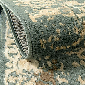 Rugs.com Mojave Collection Rug – 4' x 6' Green Medium Rug Perfect for Entryways, Kitchens, Breakfast Nooks, Accent Pieces