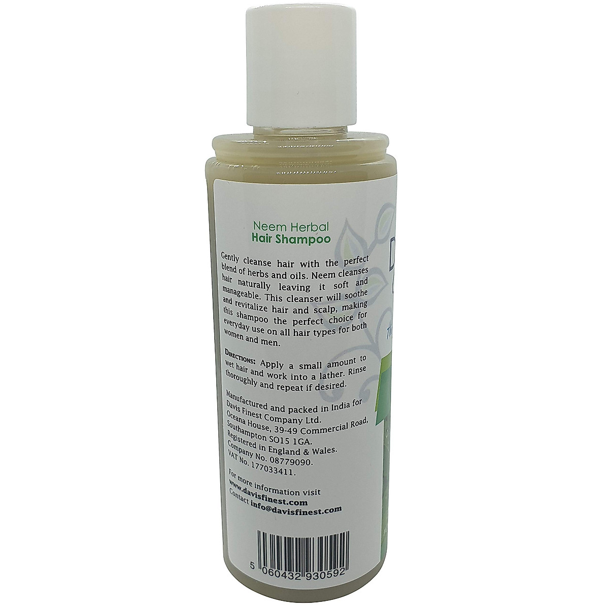 Davis Finest Neem Aloe Vera Reetha Herbal Shampoo Conditioner for Hair Growth, Hair Loss, SLS, Paraben and Sulphate Free Vegan Hair Cleanser 210ml