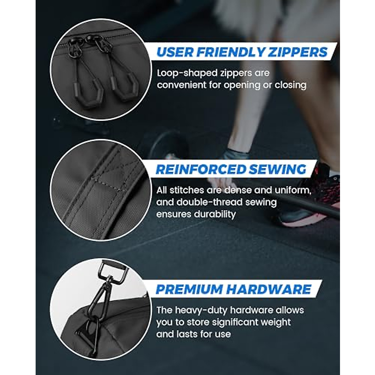 Canway Sports Gym Bag, Travel Duffel bag with Wet Pocket & Shoes Compartment for men women, 45L, Lightweight (Black-40L)