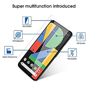 [4 Pack] OMOTON Google Pixel 4 XL Screen Protector, Tempered Glass Screen Protector for Google Pixel 4XL 2019 Released with/Alignment Frame/Scratch Resistant/Bubble Free