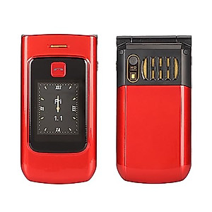 Senior Cell Phone, Flip Design, Dual Screens, Big Buttons, Clear Sound, SOS with GPS, 4G Unlocked (Red)