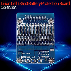 13S 48V 20A Cell Battery PCB Board with Balance Function