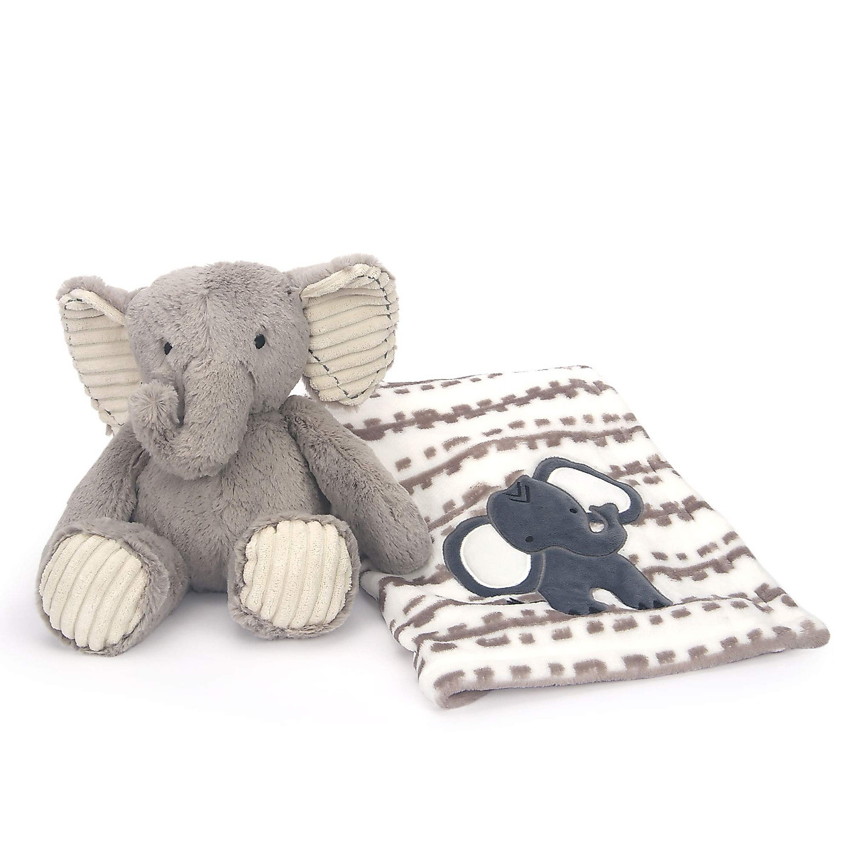 Lambs & Ivy Blanket & Plush Luxury Newborn Baby Gift Set - Gray Elephant