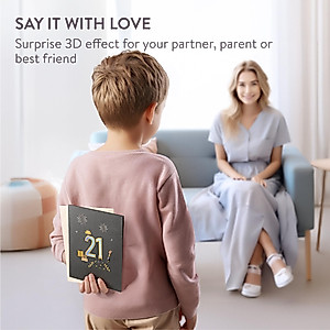 Diese Klappkarten Pop Up 21st Birthday Card - 50 x 20 cm (19.7" x 7.9") - Giant 3D Happy Birthday Card for 21 Year Olds - Unique Large Popup Greeting Cards for Men and Women