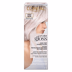 L'Oreal Paris Le Color Gloss One Step In-Shower Toning Hair Gloss for Bleached Hair, Neutralizes Brass, Conditions & Boosts Shine, Platinum Pearl, 4 Ounce
