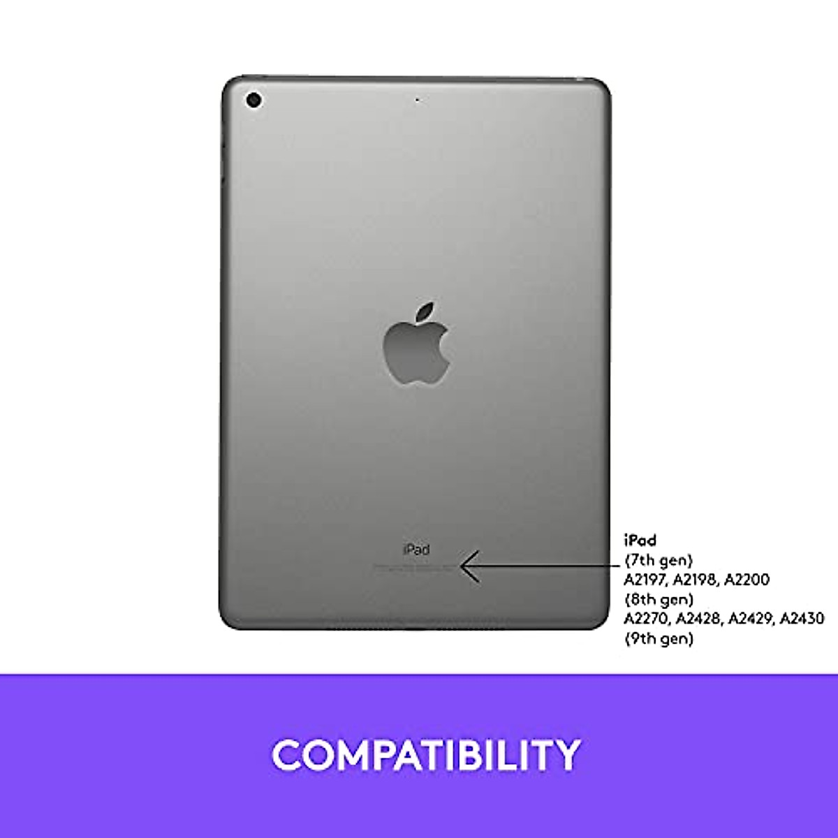 Logitech iPad (7th, 8th and 9th generation) Keyboard Case | Slim Folio with integrated wireless keyboard (Graphite), 7.3" x 10.1" x 0.9"