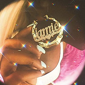 Custom Name Earring Bamboo Earring Personalized Gold Plated Name Bamboo Hoops For Girls Women Gift Graduation Earring gift