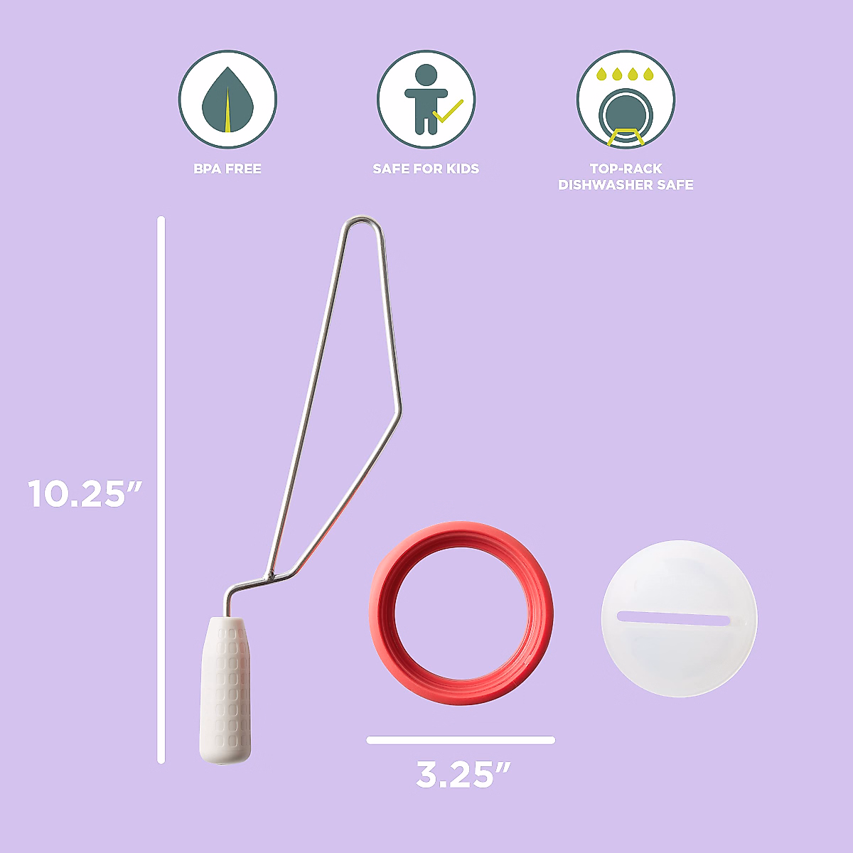 Chef'n Nut Butter Stirrer, Fits Most Mason Jars, Red