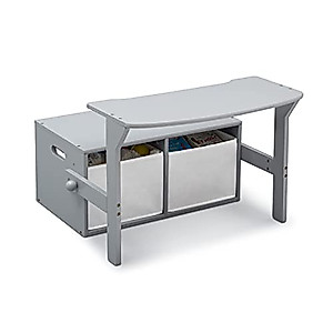 Delta Children MySize Kids Convertible Activity Bench - Greenguard Gold Certified, Grey