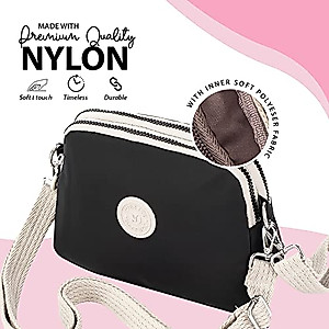 Katloo Cross Body Bag Clutch Purses for Women Designer Handbags Ladies Wrist Wallets Small Satchel with Canvas Shoulder/Wrist Strap (Black)