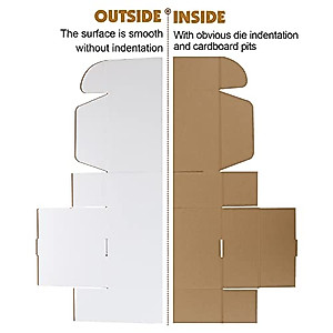 Shipping Boxes 12x9x3, HERKKA 20 PACK White Corrugated Cardboard Mailer White Gift Box, Medium Mailing Boxes for Small Business Packaging Supplies