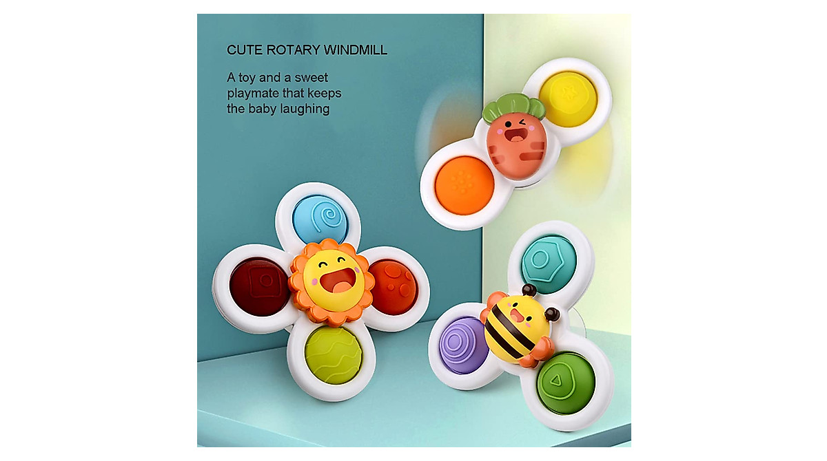 Suction Cup Spinning Top Toy - Safe Infant Sensory Fun
