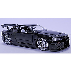 Jada 1:24 BIGTIME KUSTOMS NISSAN SKYLINE GT-R (BNR34) Jeidatoizu 1:24 scale Big Time Customs "Nissan Skyline GT-R (BNR34)" Nissan Black
