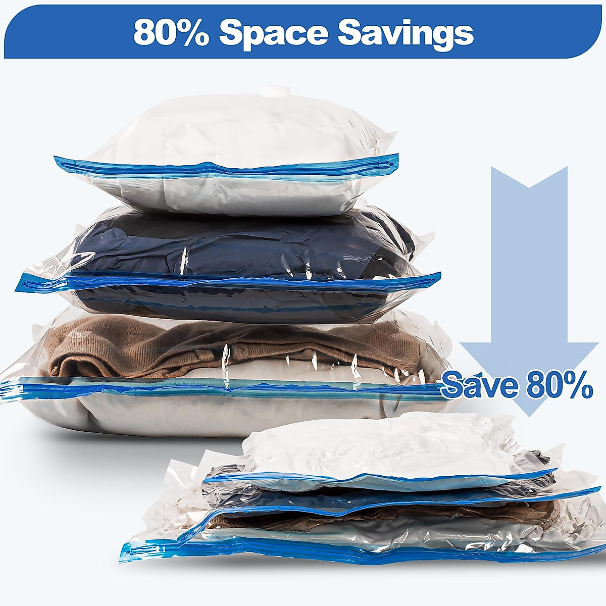 VMstr Vacuum Storage Bags, Carry-on Size, 6 Pack Refill Set (15.8 "x 15.8")