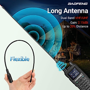 Ham Radio Upgrade of baofeng UV-5R Two Way Radio Long Range UV-17R Walkie Talkies for Adults Dual Band USB Charger 999 Channels VOX with771 Antenna,Earpiece,Flashlight Li-ion Battery 2 Pack