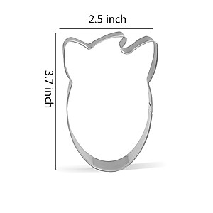 Jungle Animal Face Cookie Cutter Set - 6 Piece - Cow, Horse, Pig, Elephant, Monkey, Hippo - Stainless Steel