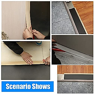 Vinyl Floor Transition Strip 2" Wide, Self-Adhesive, Flat, Laminate Floor Strip with Strong Backing (6.56Ft,Grey Wood)