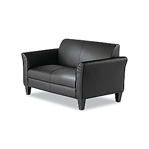 Alera ALERL22LS10B 55.5 in. x 31.5 in. x 33.07 in. Reception Lounge Furniture Loveseat - Black