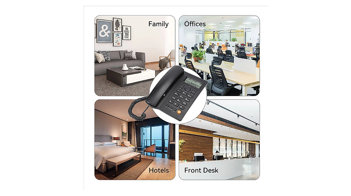 Corded Landline Telephone with Large Buttons & Caller ID | TSCYYDS