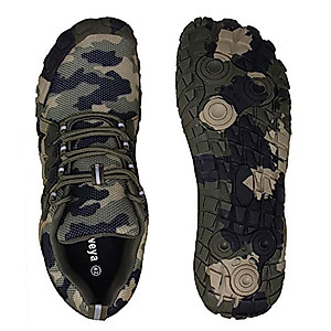 Barefoot Shoes Men Workout Gym Cross Training Five Fingers Minimalist Running Zero Drop Indoor Strength Weight Spin Wide Width Toe Box Camouflage Size 11 Camo Green