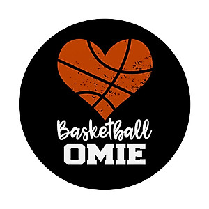 Basketball Omie Funny Basketball Heart Grandma Omie PopSockets Swappable PopGrip