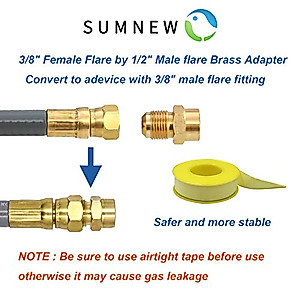 12 Feet 1/2-Inch Natural Gas Hose with Quick Connect Fitting for BBQ, Grill, Pizza Oven, Patio Heater and More NG Appliance, Propane to Natural Gas Conversion Kit - CSA Certified