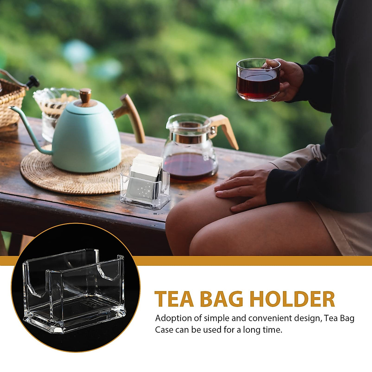 BESTonZON Tea Bag Box Sugar Bag Seat Coffee Containers Tea Bags Small Containers Coffee Tea Bags Coffee Organizer Sugar Packets Coffee Bar Home Tea Bag Case Acrylic Office Candy Base