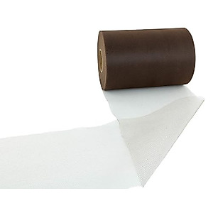 Tulle Fabric Roll | 6” by 100 Yards | Polyester Spool for Crafts Decorations Tutu Weddings Costumes Skirts Parties and More – by Craft Forge (Brown)