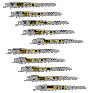 10 x SabreCut SCRS644D_10 5 15/16" (150mm) 6 TPI S644D Fast Wood Cutting Reciprocating Sabre Saw Blades Compatible with Bosch Dewalt Makita and many others