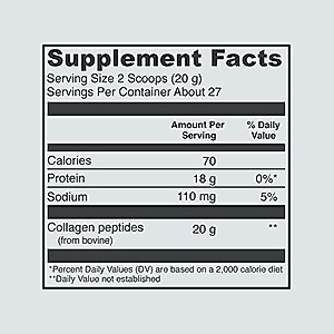 Vital Proteins Collagen Peptides Powder, Promotes Hair, Nail, Skin, Bone and Joint Health, Unflavored 19.3 OZ