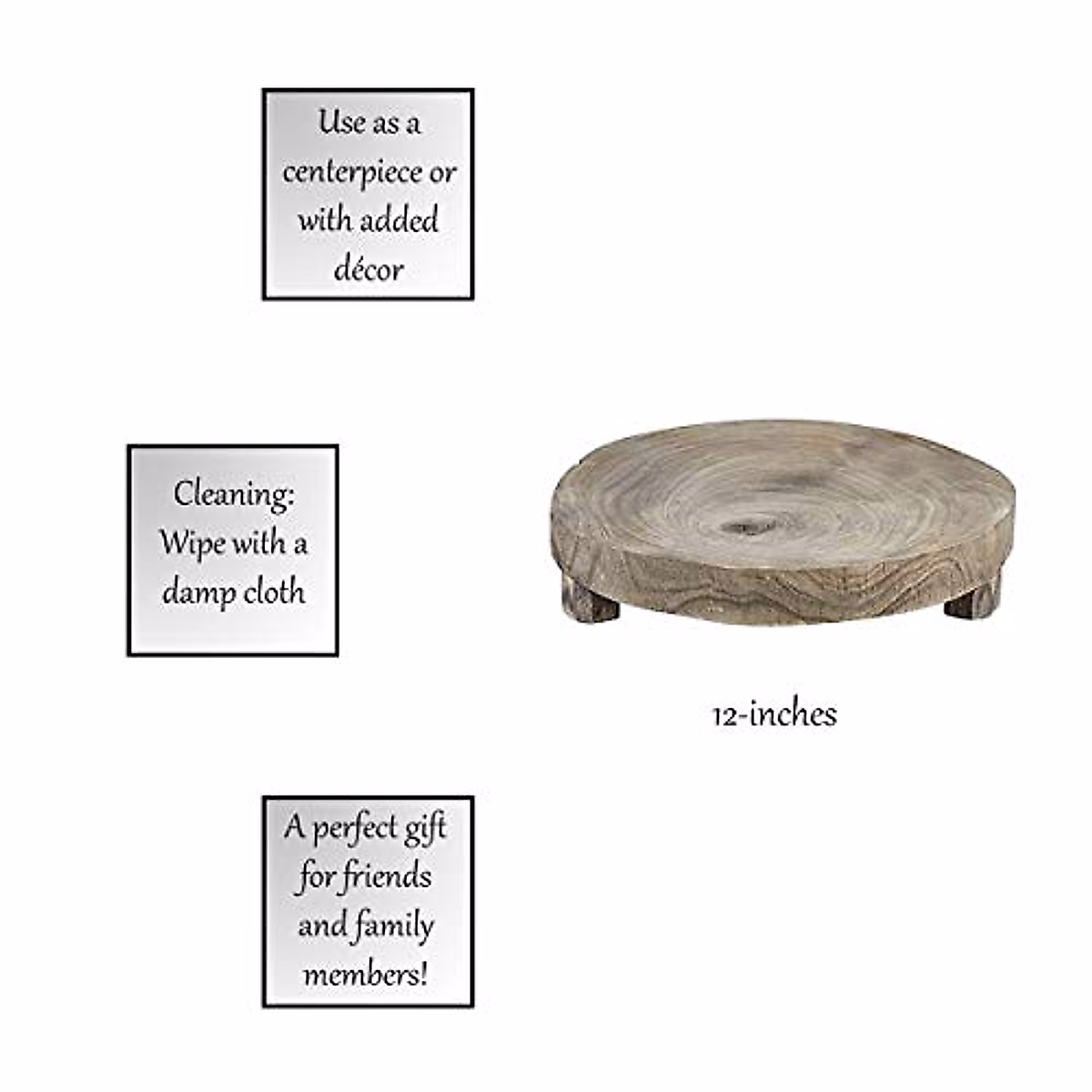 Santa Barbara Design Studio Pure Design Wood Riser, Medium, Grey