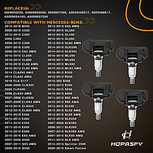 Tire Pressure Sensor 433MHz TPMS 4PCS Compatible with Mercedes-Benz C230 C250 E300 E350 ML350 & More Replaces# 0009050030, A0009050030, 0009057200