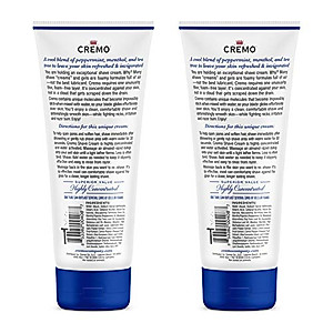 Cremo Barber Grade Cooling Shave Cream, Astonishingly Superior Ultra-Slick Shaving Cream Fights Nicks, Cuts And Razor Burn, 6 Fl Oz (2 Pack), WHITE