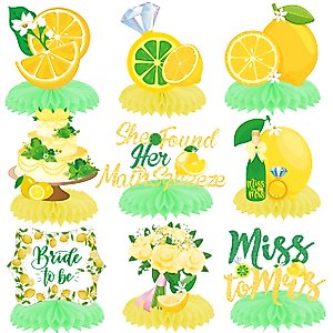 Lemon Bridal Shower Centerpiece Honeycomb She Found Her Main Squeeze Lemon Table Centerpiece Decoration for Lemon Theme Bridal Shower Wedding Engagement Bachelorette Party Supplies
