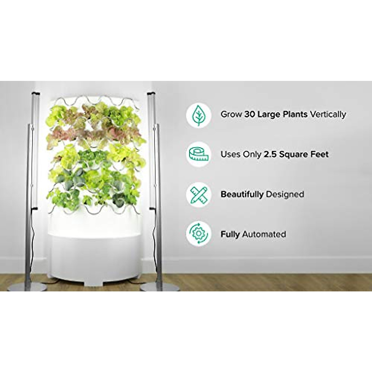 iHarvest Indoor Garden | Grow 30 Healthy Plants 30-50% Faster & Bigger in a Beautiful, Space Conscious Vertical Indoor Garden. No Chemicals or GMO's Needed.