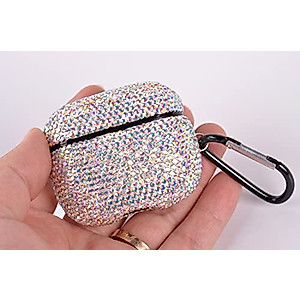 Sparkly Case Compatible with AirPods 3rd Generation with Keychain,Shockproof Protective Premium Bling Rhinestone Cover Skin for AirPods 3 Charging Case (AB not Pro)